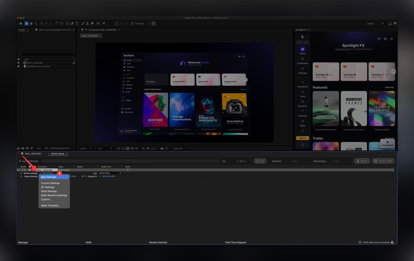 How to Export in After Effects 2025 and Save as MP4