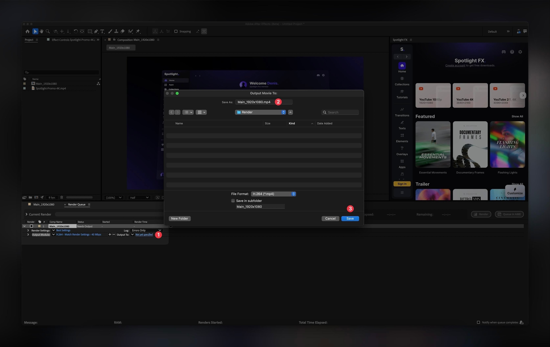 How to Export in After Effects 2025 and Save as MP4