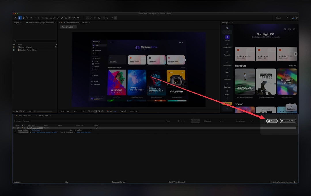 How to Export in After Effects 2025 and Save as MP4